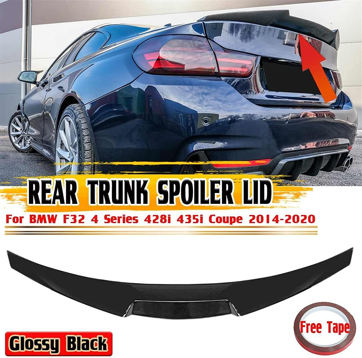 BMW F32 Glossy Black M4 Trunk Spoiler – CARZEN